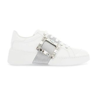 Roger Vivier Wei&szlig;e Rhinestone Skate Sneakers - - Shoes - Damen - Wei&szlig; - 35 1/2 EU