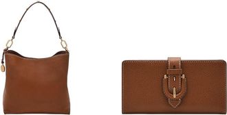 Fossil Damen Jessie Braune Ledertasche und Harwell Portemonnaie, Set