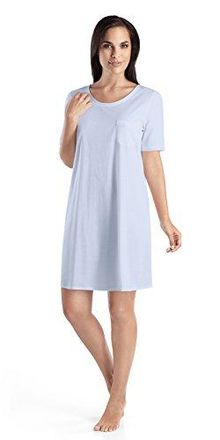 Hanro Nachthemd 1/2 Arm 90 cm Chemise de Nuit, Bleu (Blue Glow 0511), Medium (Taille Fabricant: M) Femme