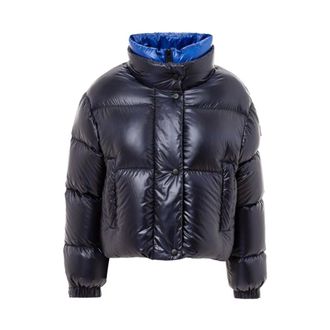 Add Femme, Vestes, Bleu, Taille: 34 FR Doudoune Courte avec Col Contrastant