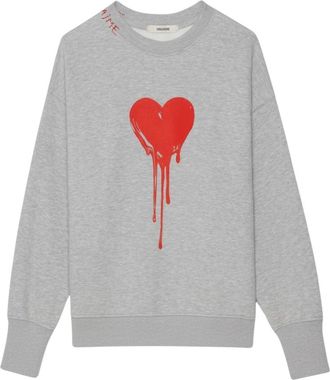 Zadig&Voltaire Femme, Sweatshirts et sweats &agrave; capuche, Gris, Taille: 38 FR Oscar SweaT-shirt