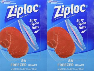 Ziploc Quart Freezer Bags - 54-Count (Pack of 2)