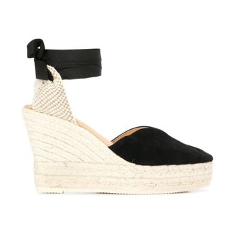Maneb&igrave; Espadrilles mit Herz-Keilabsatz aus Wildleder - - Shoes - Damen - Schwarzk - 41 EU