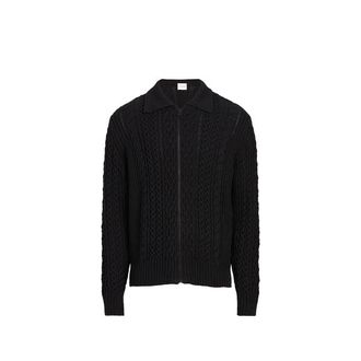 Closed Gilet zipp&eacute; en maille torsad&eacute;e de coton