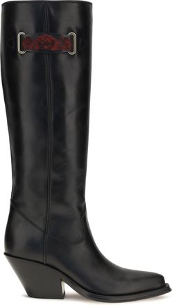 Chlo&eacute; Womens Over-The-Knee Azelan Black Leather Boots Calf
