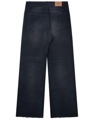 Balenciaga Cotton Straight-Leg with Knee Bend Jeans - Blue