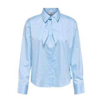 Jacqueline de Yong Jacqueline de Yong, Femme, Blouses et Chemises, Bleu, Taille: 38 FR Chemise classique boutonn&eacute;e &agrave; manches longues en coton