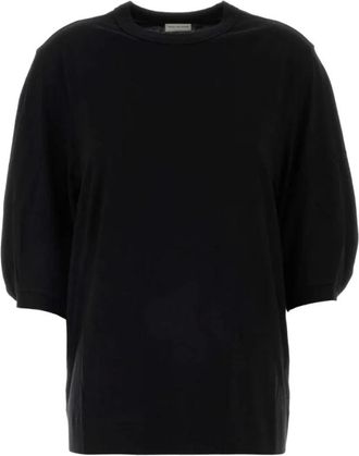 Dries Van Noten Femme, Tops, Noir, Taille: 38 FR Herissa Crewneck T-Shirt