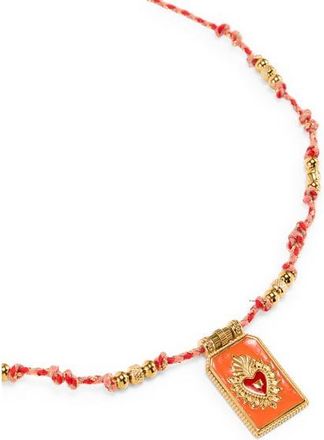 Au Printemps Paris Collier &agrave; pendentif en coton m&eacute;lang&eacute;