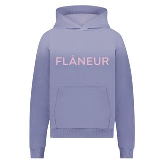 Flaneur Lila Logo Hoodie mit Gepolstertem Frontdruck - - Sweatshirts & Hoodies - Herren - Lila - M