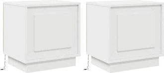 vidaXL Nachttisch mit 2 pcs Weiß 44 x 34.5 x 45 cm Holzwerkstoff Vidaxl