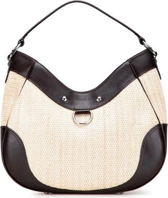 Burberry Hobo Bags - Straw and Leather Shoulder Bag - Gr. unisize - in Braun - für Damen