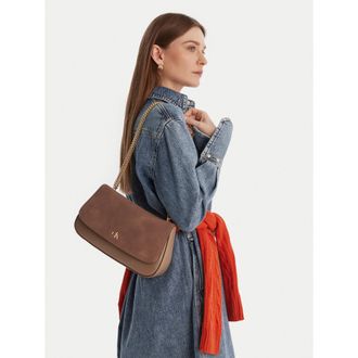 Calvin Klein Handtasche Calvin Klein Ck Conv Chain Brushed Medium Bag LV04F3407G Beige