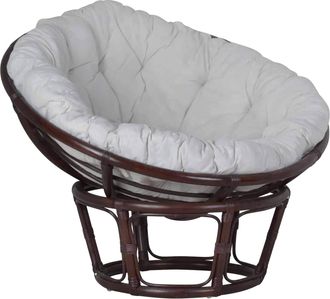 MiaM&ouml;bel Sessel Rattan 100 cm Modern 100% Baumwolle Rattan Braun