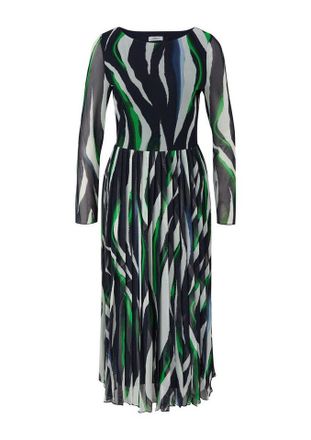 s.Oliver Midikleid Kleid Mesh-Kleid mit Plisseefalten