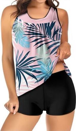 Generic Chemise business tankini maillot de bain pour femme, tankini deux pi&egrave;ces, d&eacute;bardeur de natation graphique avec short, maillot de bain pour femme, t-sh