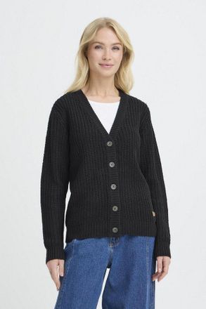 Oxmo Strickjacke OXEdna Modischer Grobstrick-Cardigan mit V-Ausschnitt