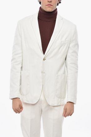 Corneliani CC COLLECTION Jacke aus Baumwollmischung mit zwei R&uuml;ckenschlitzen und klassischem Revers Corneliani