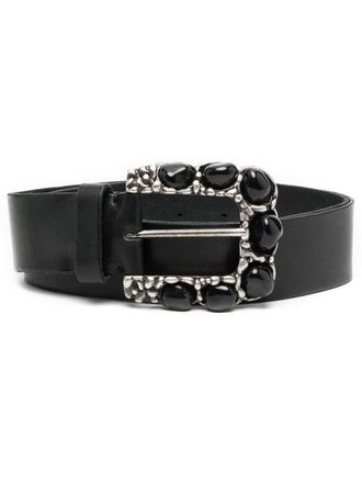 P.A.R.O.S.H. Gürtel mit Schmucksteinen - Schwarz