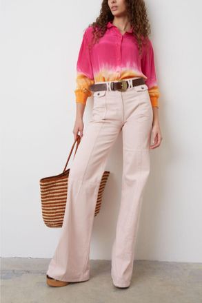Gerard Darel Jean flare &agrave; patchwork - EDENE - Rose clair