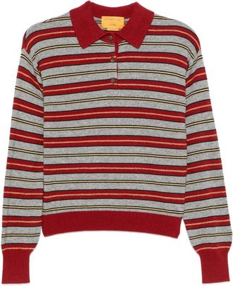 Guest In Residence Striped Polo-collar Sweater
