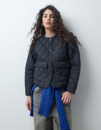 Jack & Jones veste matelass&eacute;e &agrave; losanges noire