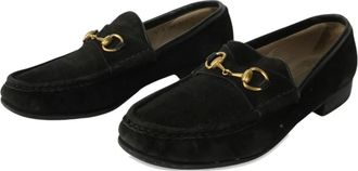 Gucci Loafer aus Wildleder mit Horsebit-Detail - Schwarz