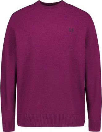 Fred Perry Herren Pullover violett Merinowolle unifarben