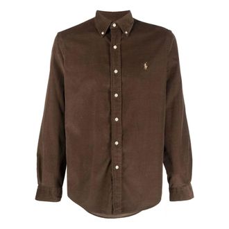Polo Ralph Lauren Homme, Chemises, Brun, Taille: XL Chemise en Coton Brod&eacute;