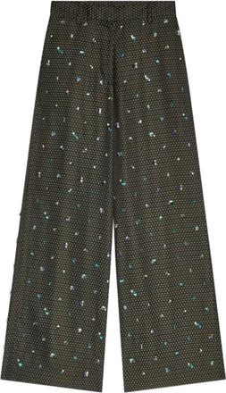 Dries Van Noten Femme, Pantalons, Noir, Taille: 36 FR Porter Embellished Wide-Leg Pantalons