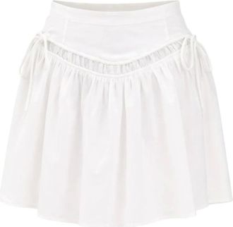 Pinko Pinko, Femme, Jupes, Blanc, Taille: 34 FR Mini-jupe &eacute;vas&eacute;e taille haute