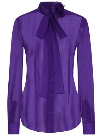 Dolce & Gabbana blouse à col lavallière - Violet