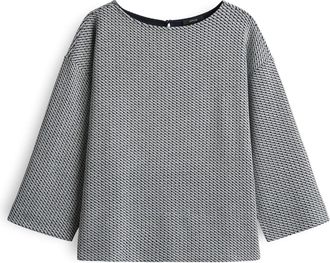 OPUS Damen Sweatshirt | Goman Loose Sweatshirt mit graphischem Muster Hazy Fog Melange, 38
