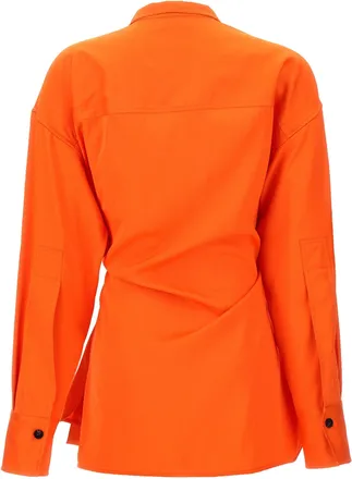 Ferragamo Asymmetric Satin Shirt - Orange