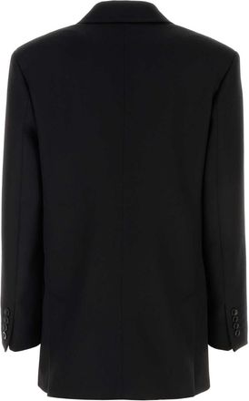 Max Mara Double-Breasted Wool Blazer - Black