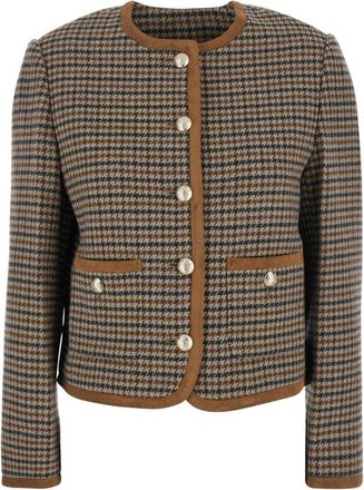 Dunst Femme, Vestes, Beige, Taille: 42 FR Veste Beige en Tweed avec Fermeture à Boutons