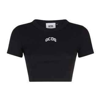 GCDS Logo Cropped T-Shirt - - Tops - Damen - Schwarzk - L