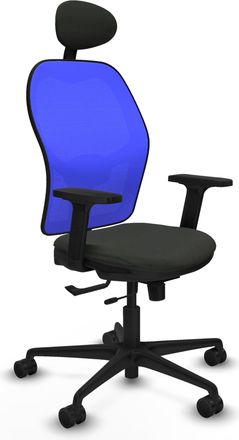 Piqueras y Crespo Gepolsterter B&uuml;rostuhl mit 2D-Armlehnen, h&ouml;henverstellbarer Lendenwirbelst&uuml;tze und festem Kopfteil, ausgestattet mit Syncro/Traslack und injiziertem S