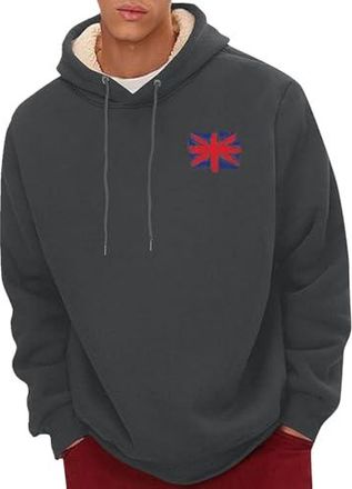 Generic Manteau à capuche en polaire pour homme - Haut chaud pour homme - Printemps et automne - Sweat à capuche en velours et épais - Impression 2D personnal