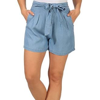 Vero Moda VMMIA HR LOOSE SUMMER SHORTS GA, Pantalon Large Femme, Bleu jeans clair, 36 (Taille fabricant: S)