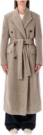 Golden Goose Femme, Manteaux, Beige, Taille: 36 FR Manteau en laine greige &agrave; double boutonnage