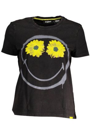 Desigual T-Shirt Stylisches Damen Kurzarm-T-Shirt in Schwarz mit