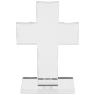 BESPORTBLE Stehendes Transparentes Acrylkreuz mit Stabilem Sockel Christliche Tischdekoration f&uuml;r Taufe Hochzeit und Spirituelle Wohnraumgestaltung