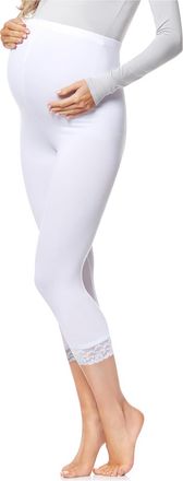 Be Mammy 3/4 Umstandsleggings aus Viskose BE20-161 (Wei&szlig;, XXL)