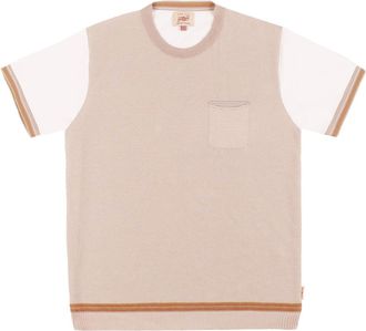 Bob Homme, Pulls, Beige, Taille: XL Tricot &agrave; Manches Courtes et Col Rond avec Poche