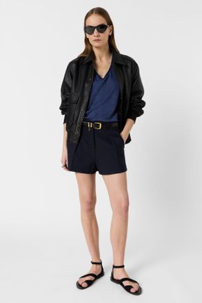 Gerard Darel T-shirt V en lin &agrave; lurex - MIRANA - Indigo