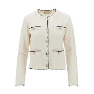 Tory Burch Kendra Woll-Cardigan - - Knitwear - Damen - Wei&szlig; - L