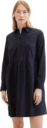 Tom Tailor Damen Basic Poplin Hemdkleid mit Taschen, 10668 - Sky Captain Blue, 42