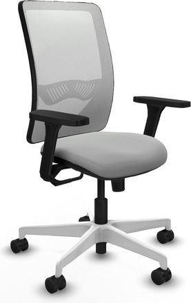 Piqueras y Crespo Verstellbarer Schreibtischstuhl Zulema mit 3D-Armlehnen, h&ouml;henverstellbare Lendenwirbelst&uuml;tze, ausgestattet mit 3-fach Sincro und Schneideschaum, Wei&szlig;