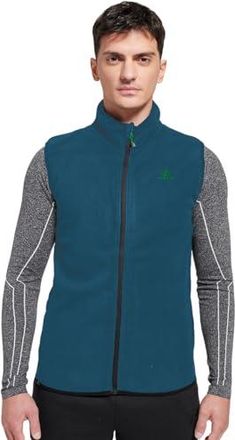 ATHL DPT. Veste polaire fonctionnelle sans manches pour homme avec fermeture éclair pour les activités de plein air, bleu, XL